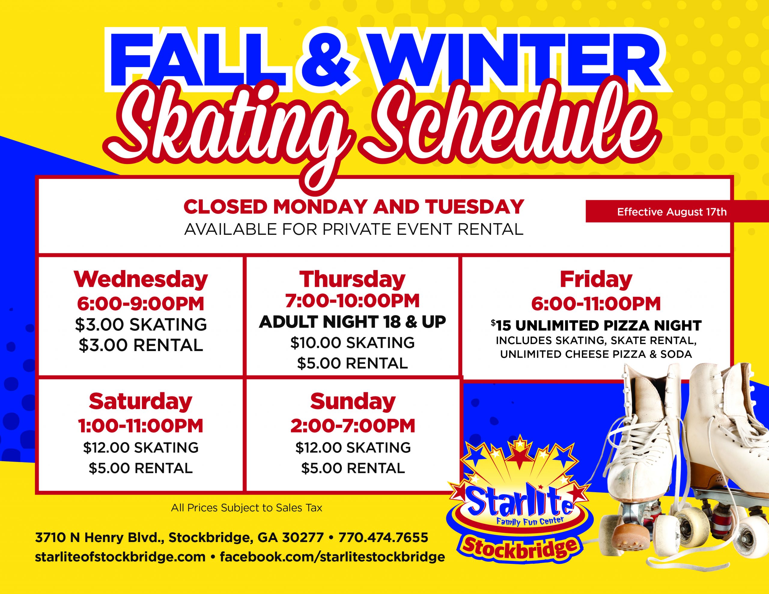 Hours | Starlite Family Fun Center | Stockbridge, GA
